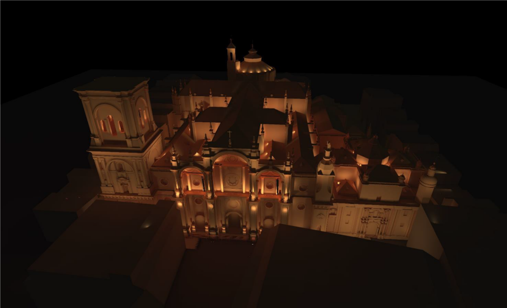 Obras de iluminación artística del exterior de la Santa Iglesia Catedral Metropolitana de la ...